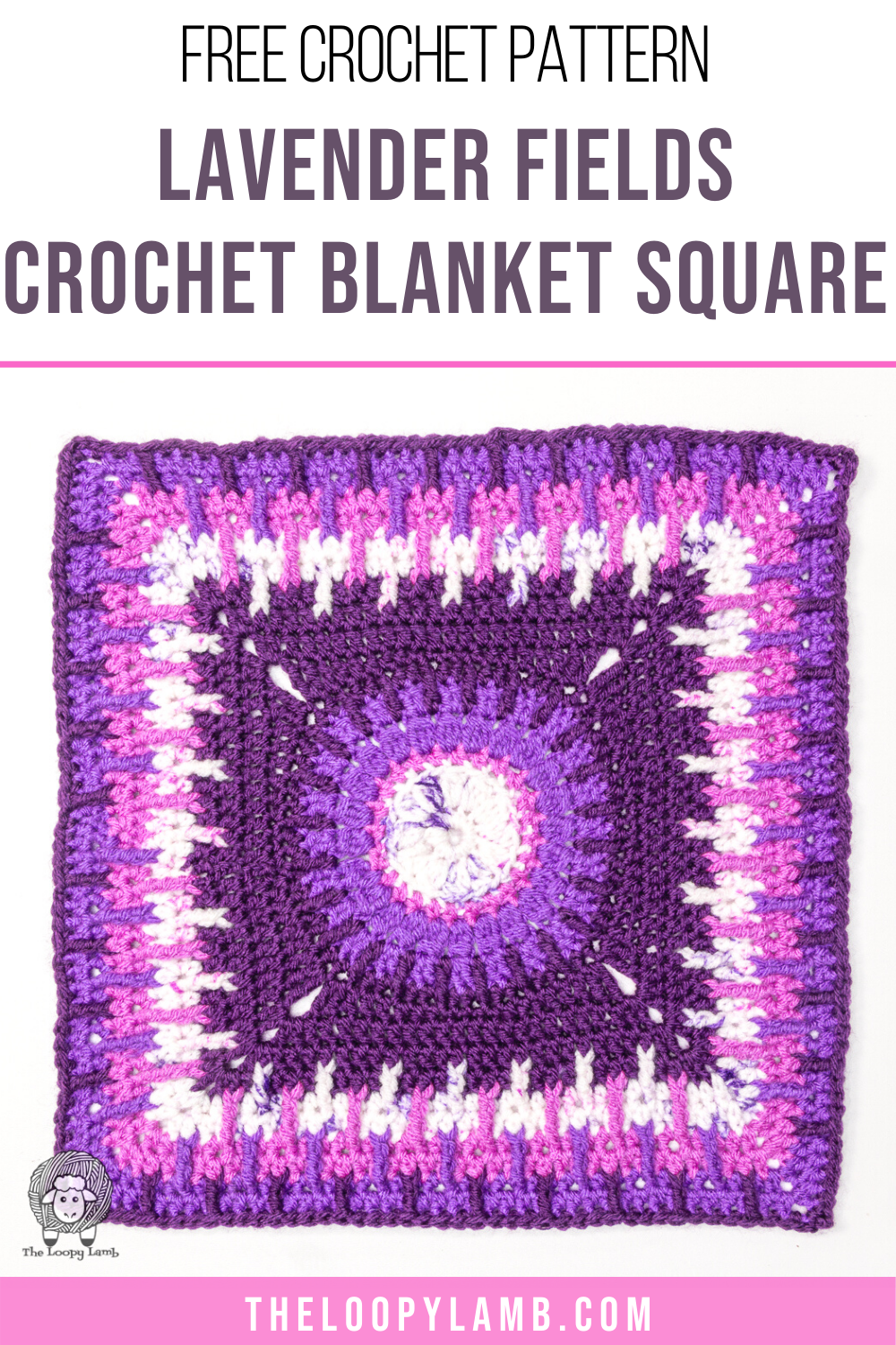 Crochet Blanket Square Free Pattern - The Loopy Lamb
