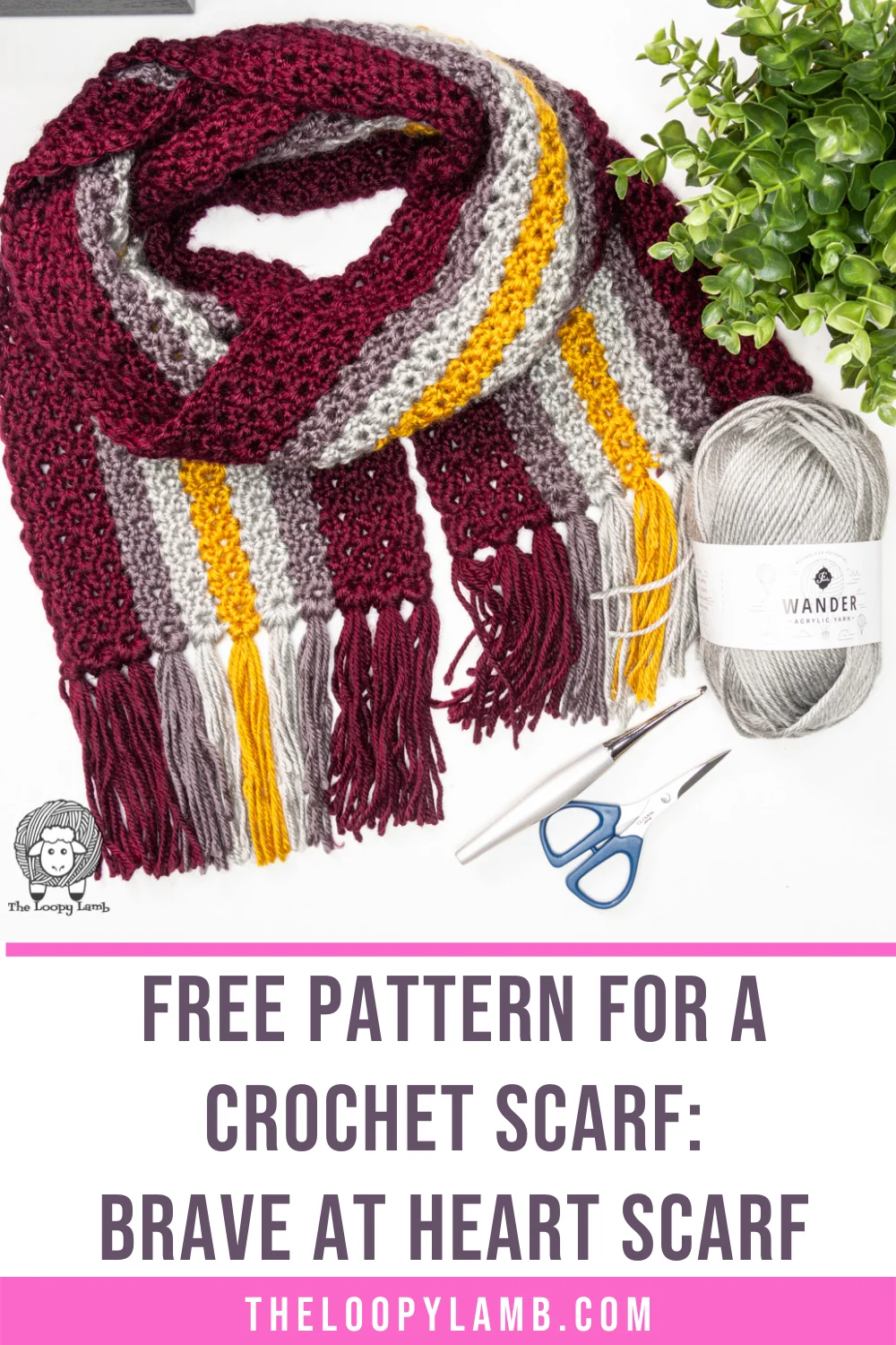 Free Pattern for a Crochet Scarf - The Brave At Heart Crochet Scarf