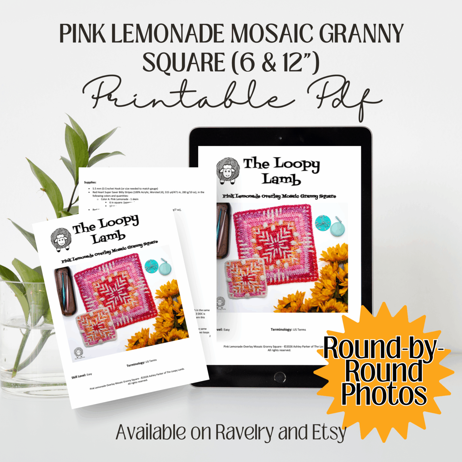 Mosaic Granny Square Crochet Pattern (Free & Easy)